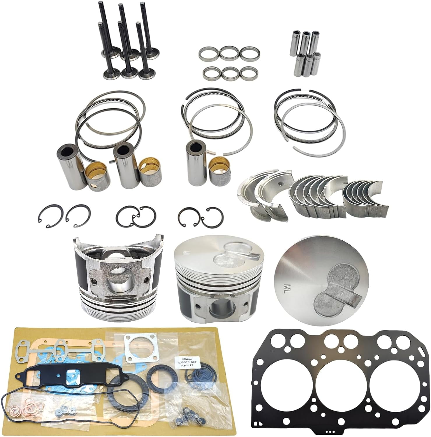 3TNE74 Engine Overhaul Rebuild Kit (No cylinder liner) For Yanmar ...