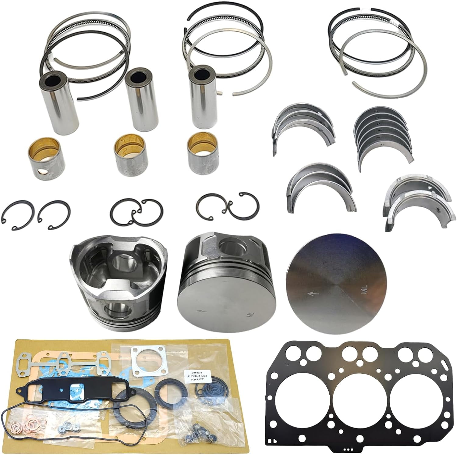 3TNE74 Engine Overhaul Rebuild Kit (No cylinder liner and valve) For ...