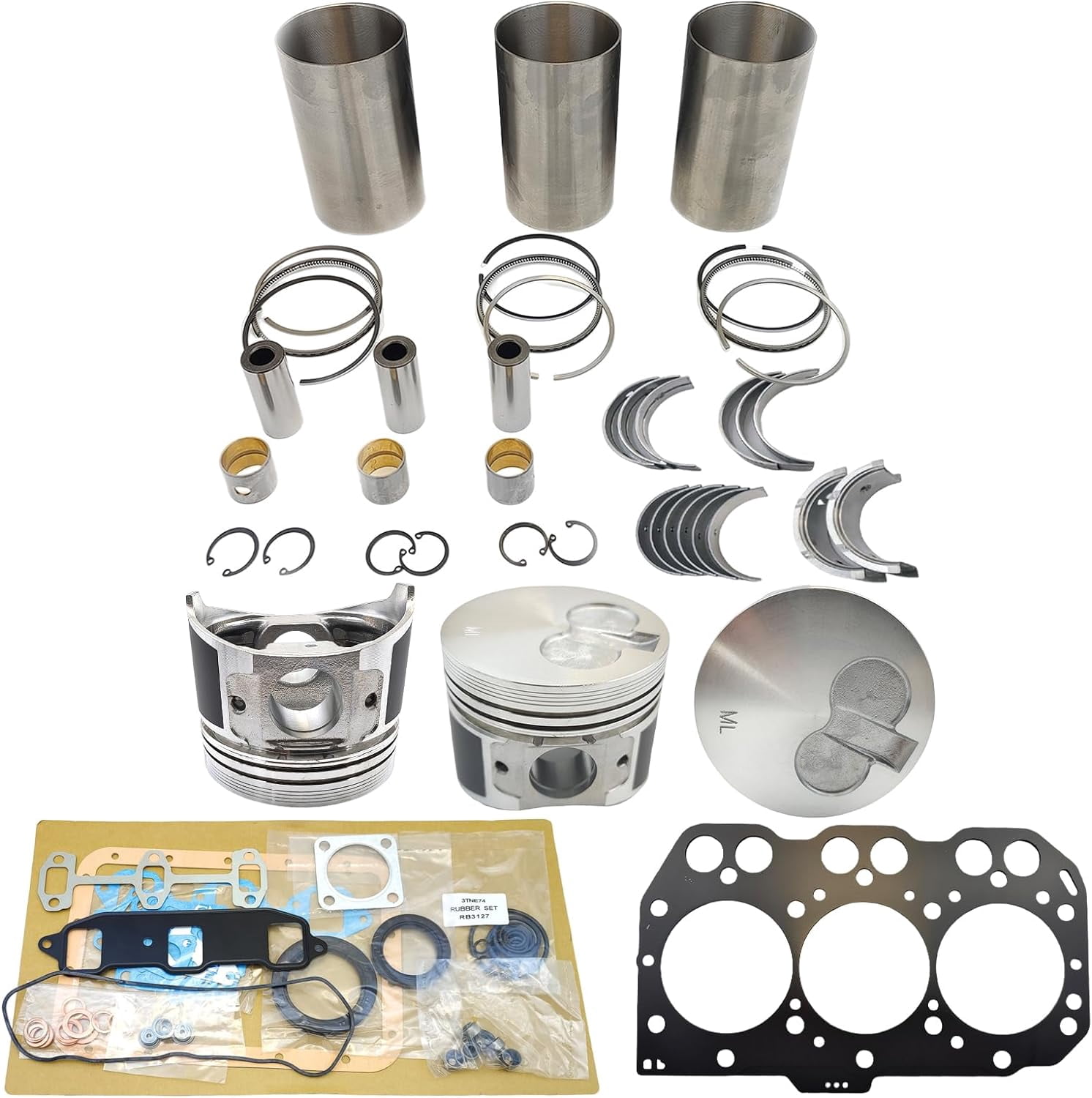 3TNE74 Engine Overhaul Rebuild Kit (No valve set) For Yanmar 3TNE74 ...