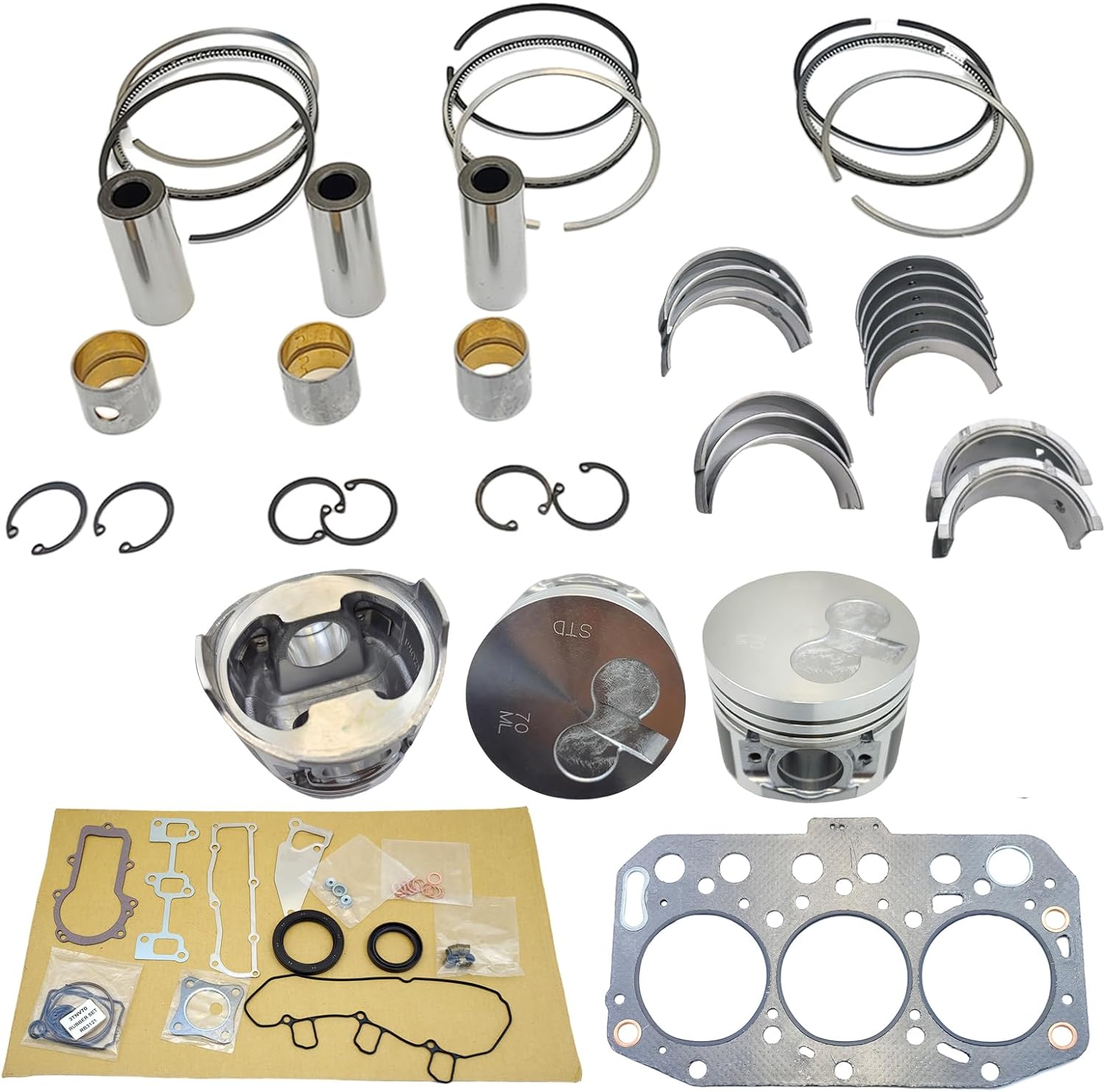 3TNV70 Engine Overhaul Rebuild Kit (No cylinder liner and valve) STD ...