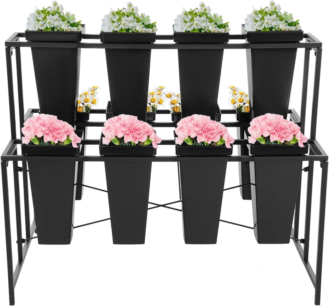 3Tier Flower Display Stand with 12 Buckets, Metal Flower Display Stand ...