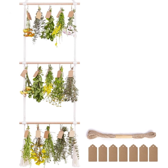 3Tier Herb Drying Rack Flower with 25PCS Brown Gift Tags and 32ft ...
