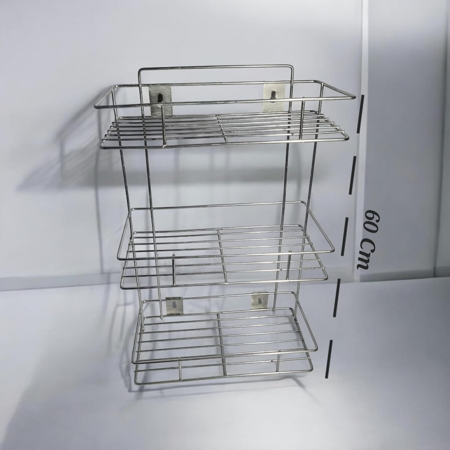 3Tier Stainless Steel Kitchen Wall Mount Storage Rack Spice Organizer ...