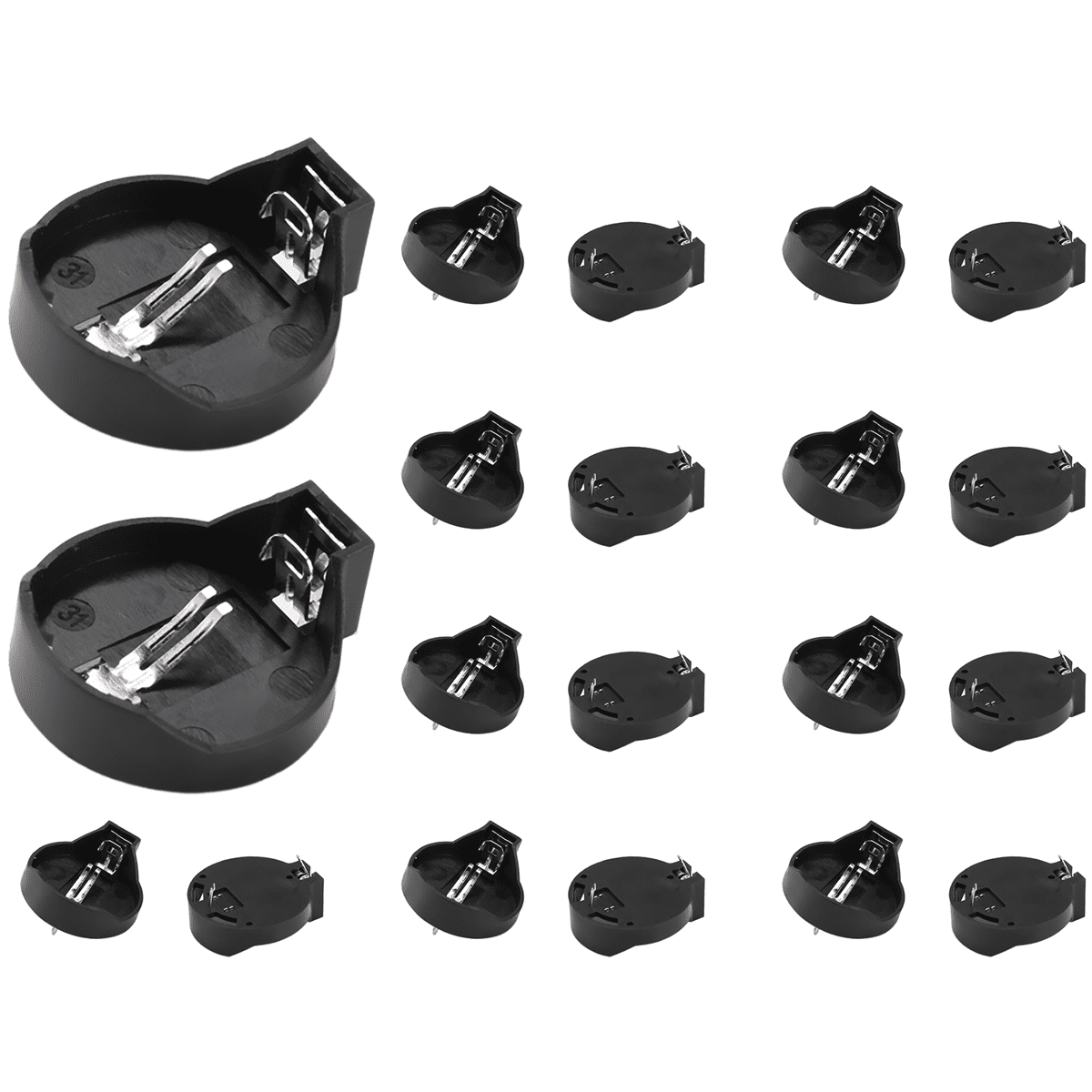 3V CR2032 CR2025 button cell battery holder adapter black 20 pieces ...