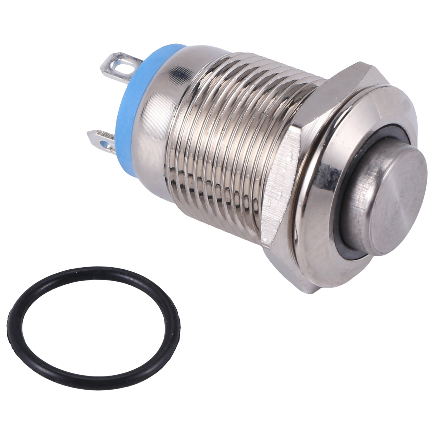 3V Push Button Switch Doorbell Blue LED 12 mm Silver - Walmart.com