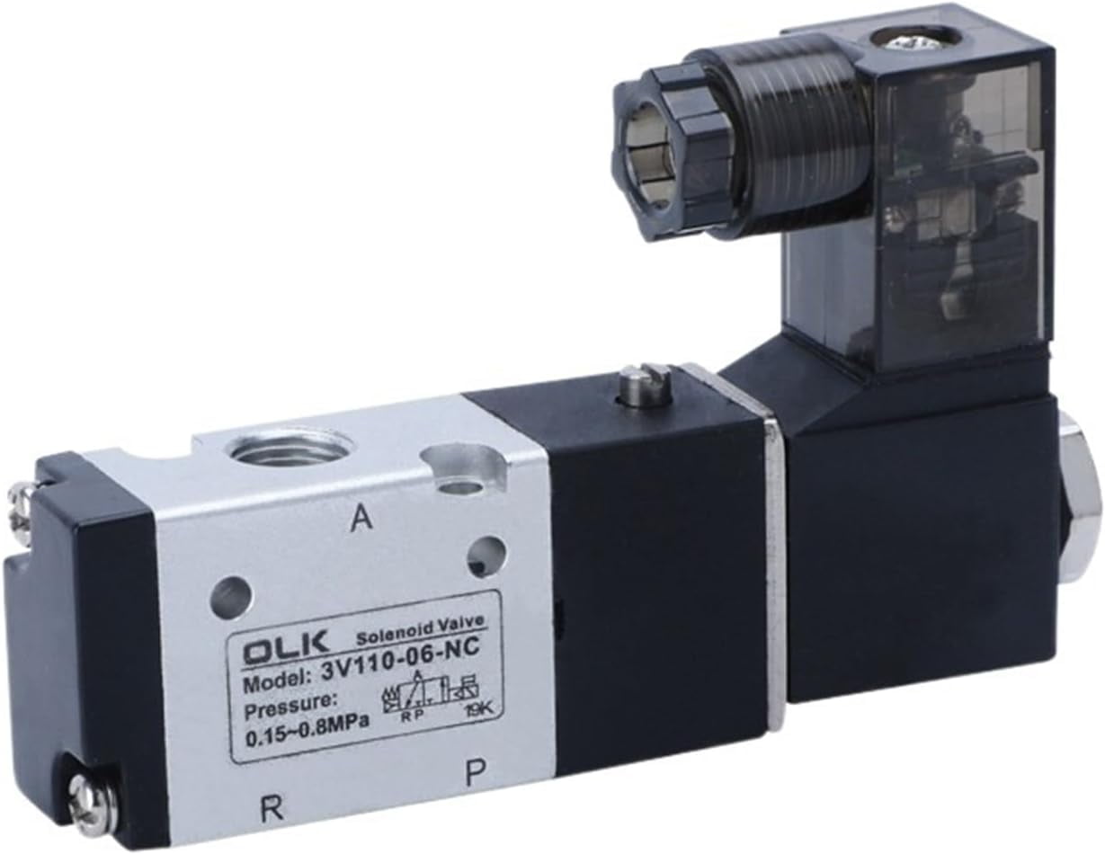 3V110-06 Pneumatic Electric Solenoid Valve 3 Way 2 Position Control Air Gas Magnetic Valve DC12V ...