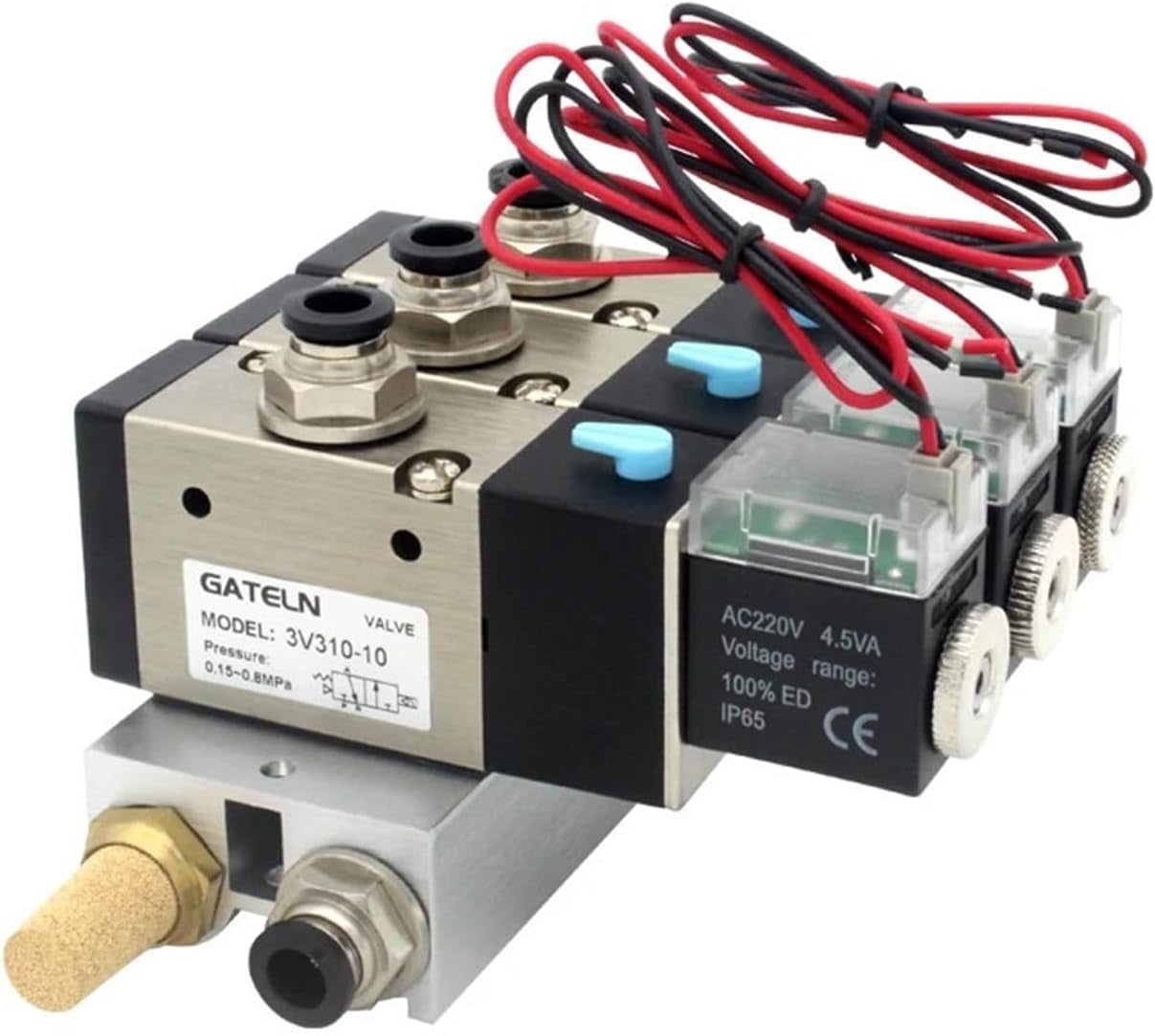 3V310-10-NC Normally Closed Solenoid Valve Station Block with Muffler Accessories Base Manifold ...