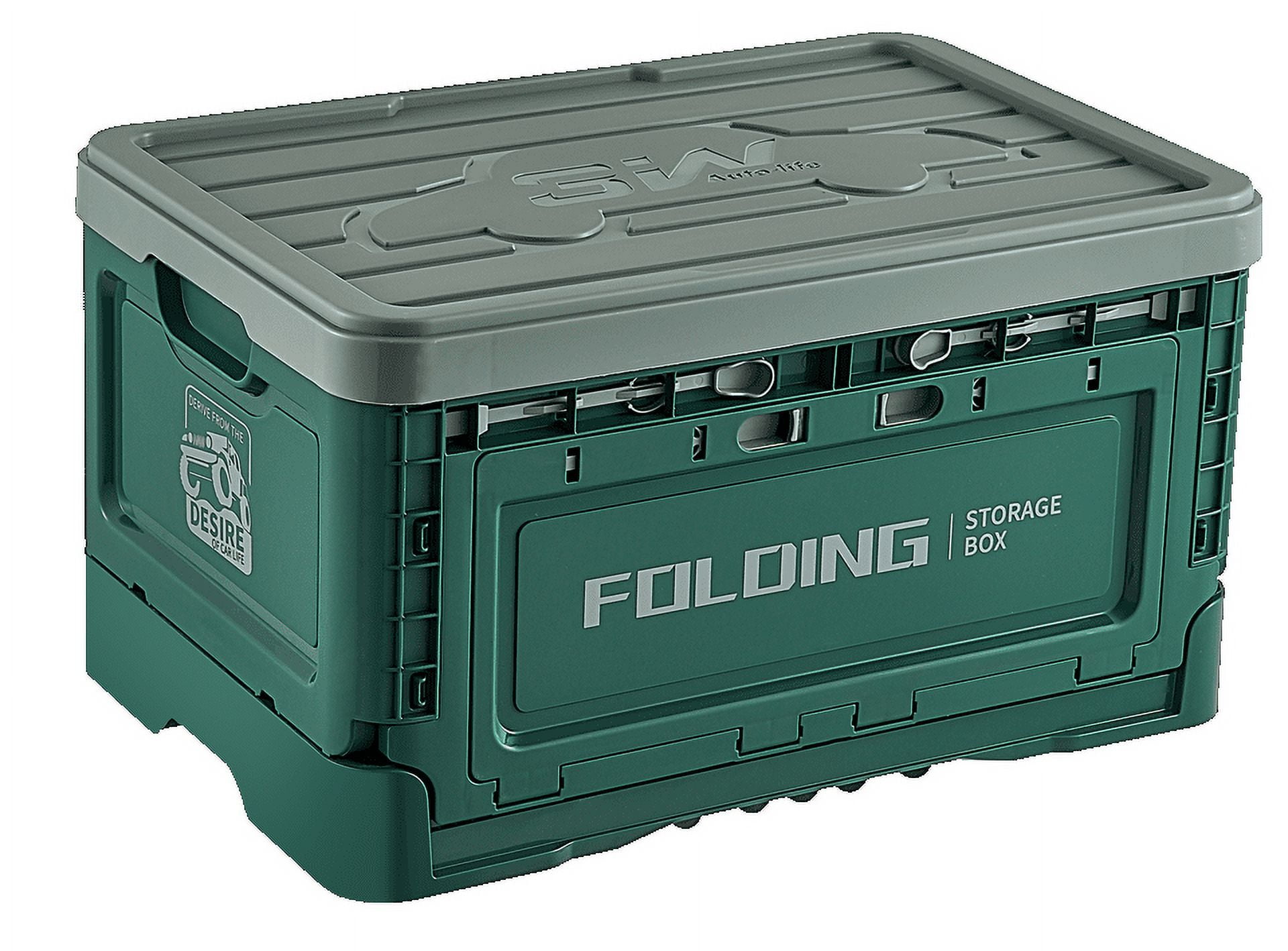 3W 50.5L Folding Storage Box Outdoor Camping Organizer Green Car Trunk ...