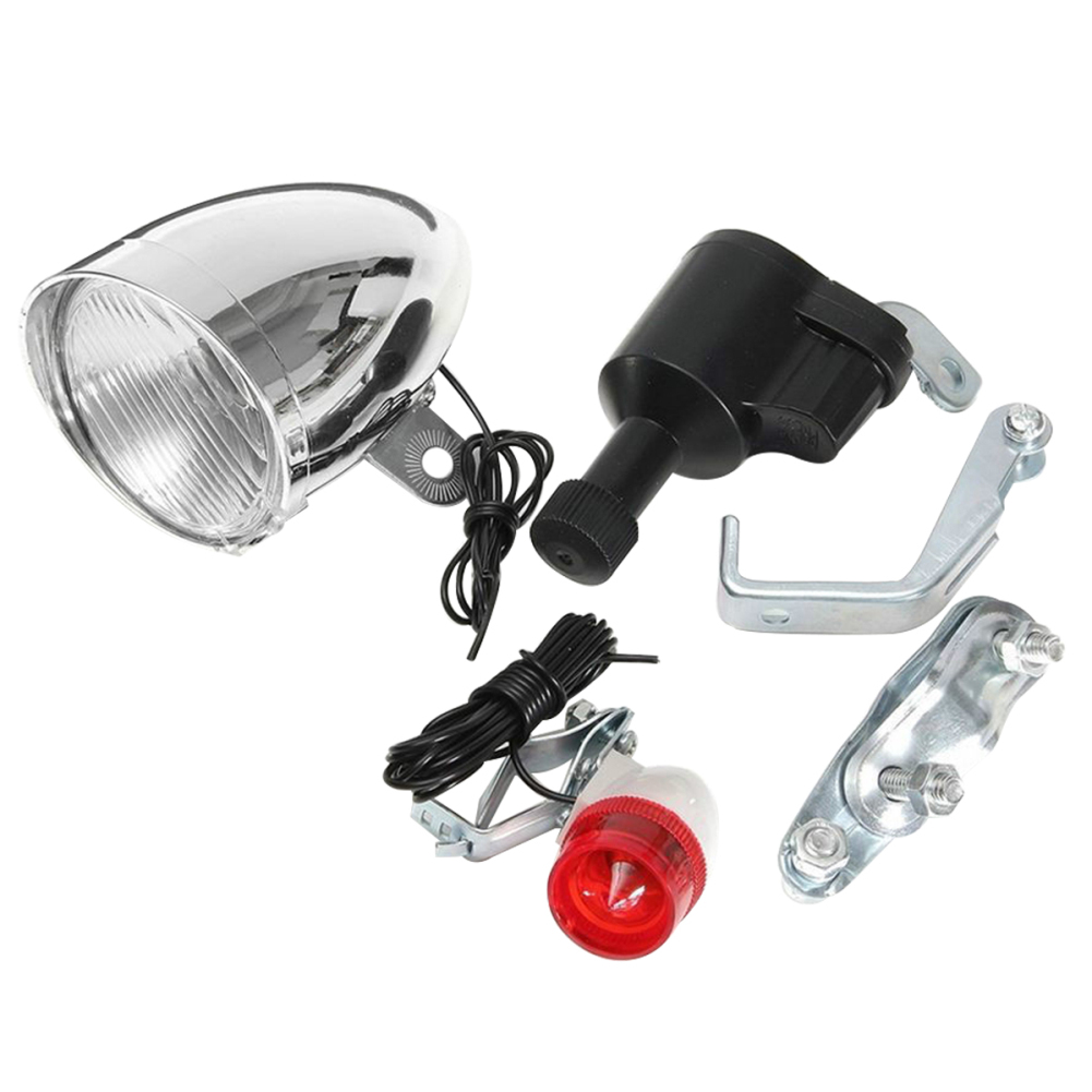 3W 6V Bicycle Bike Motorized Friction Generator Dynamo Head Tail Light ...