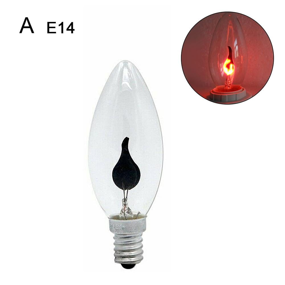 3W Flame Effect Fire Light Bulb E14 E27 Flickering Candle Lamp Bright ...