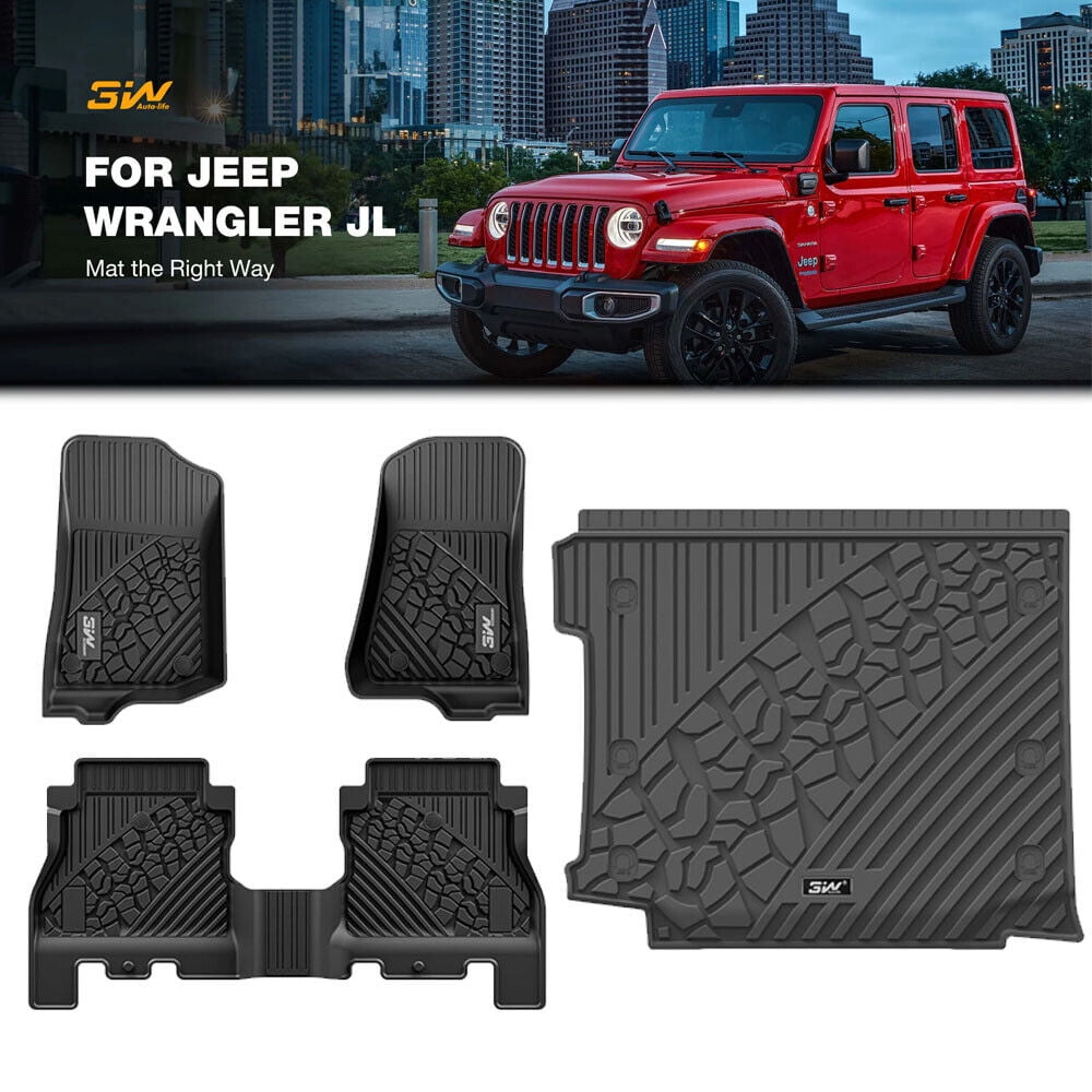 3W Floor Mats Floor Mats and Cargo Liner Fit for Jeep Wrangler JL 2018 ... 3W Floor Mats Floor Mats and Cargo Liner Fit for Jeep Wrangler JL 2018 ...