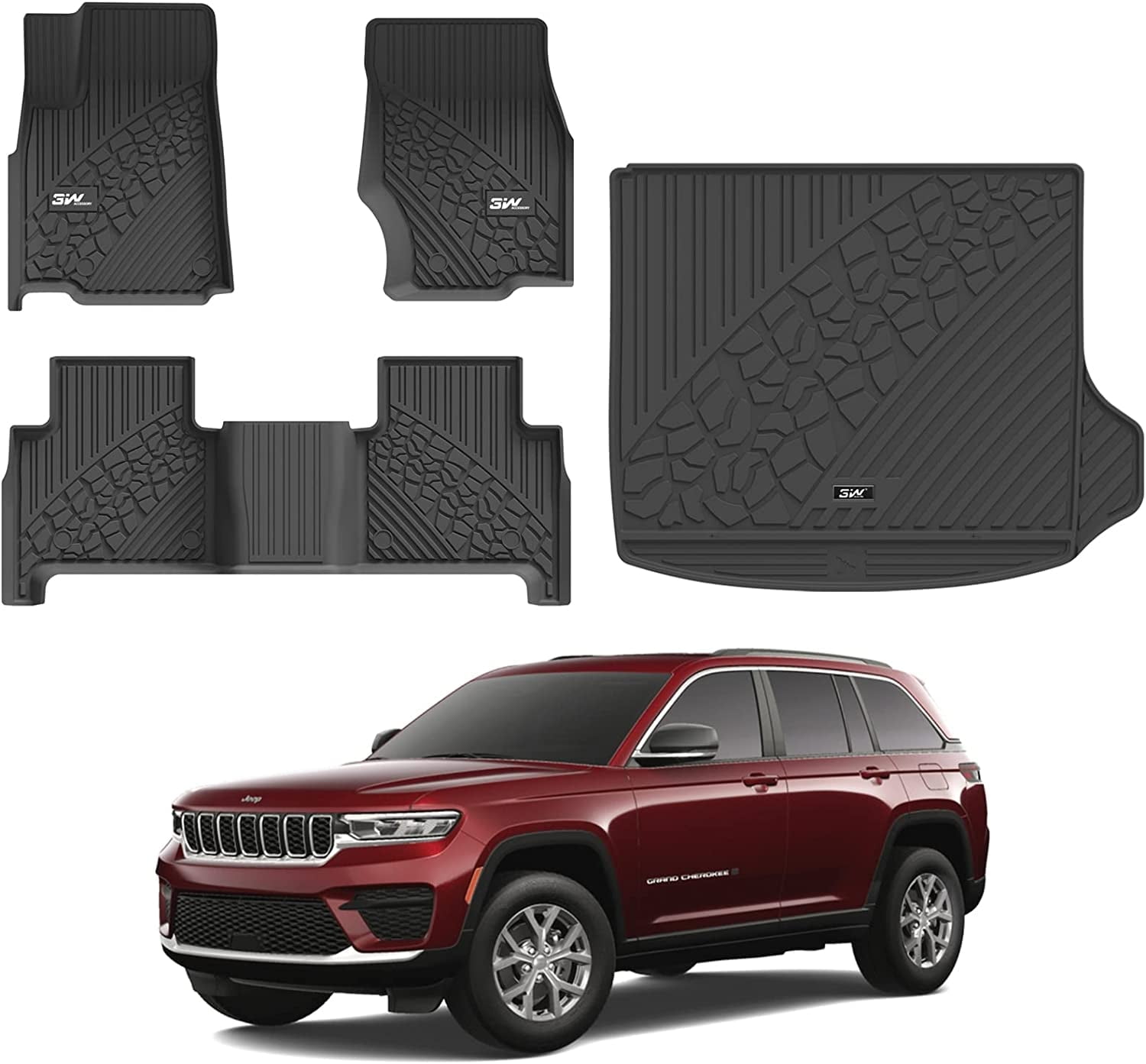 3W All-Weather TPE Floor Mats & Cargo Liner for Jeep Grand Cherokee ...