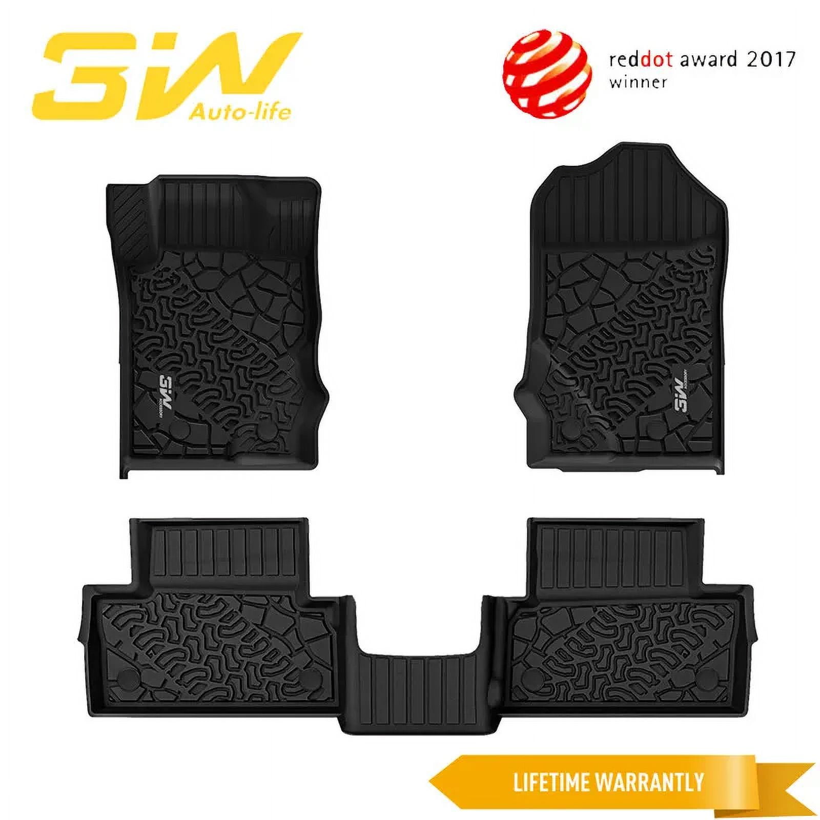 3W Floor Mats For Ford Bronco 2 Door 2021-2024 All Weather TPE Car ...