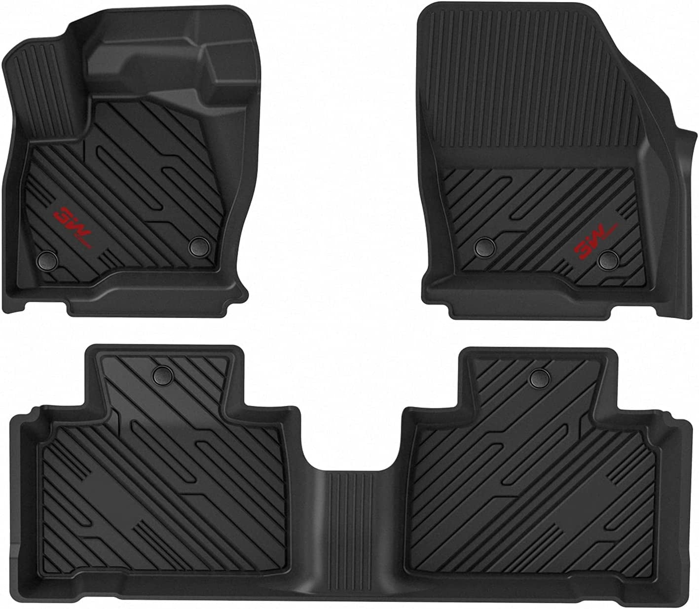 3W Floor Mats for Ford Ranger 2019-2023, TPE All Weather Custom Fit ...