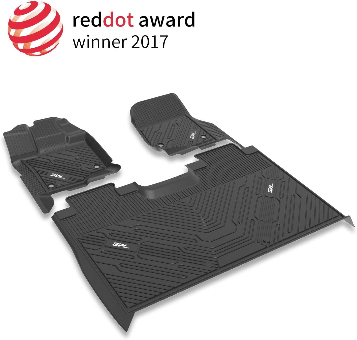 3W Floor Mats + Front Carpet for Ford F150 SuperCrew Cab 2015-2024 TPE ...
