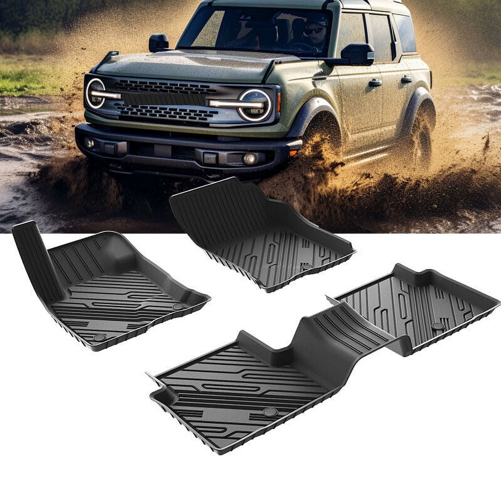 Free Shipping! 3W Floor Mats Liners for 2021-2024 Ford Bronco Sport TPE All-Weather Protection ...