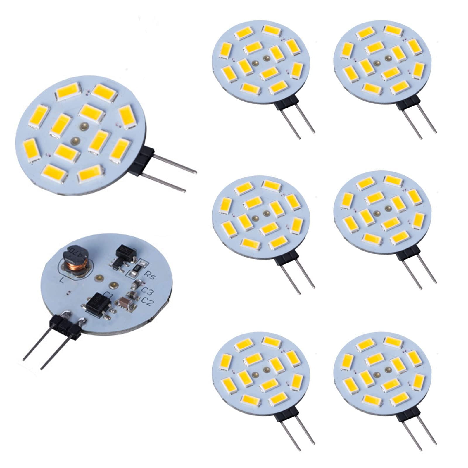 3W G4 LED Light Bulbs(8 Pack) Equivalent to 30W Halogen Bulb,DC 12V ...