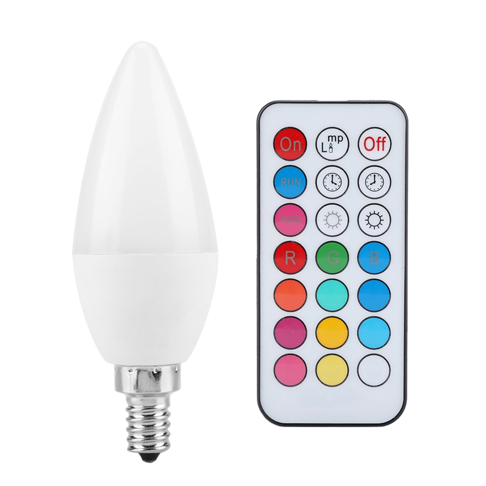 3W Multi Color Changing LED Candle Light Bulb AC85-265V with Remote ...