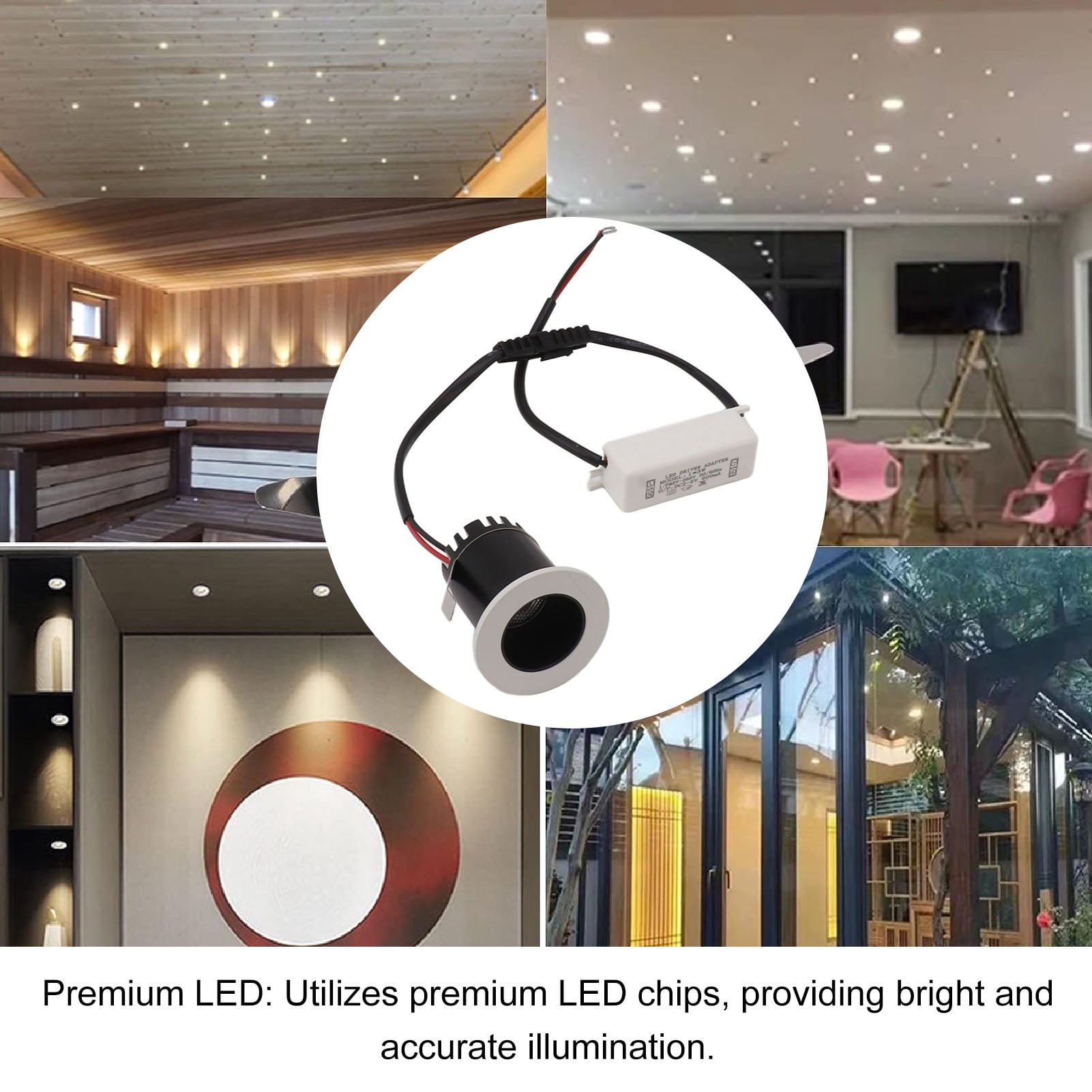 3W Recessed LED Spotlight Aluminum Alloy Ceiling Downlight 30mm Hole ...