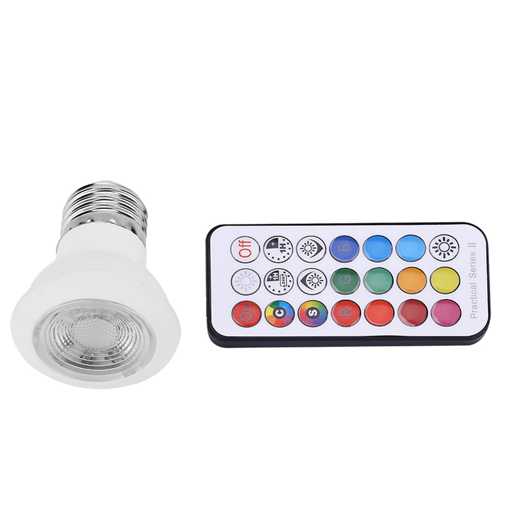 3W Remote Control RGB LED Spotlight Bulb, Color Adjustable Lamp, 85 ...