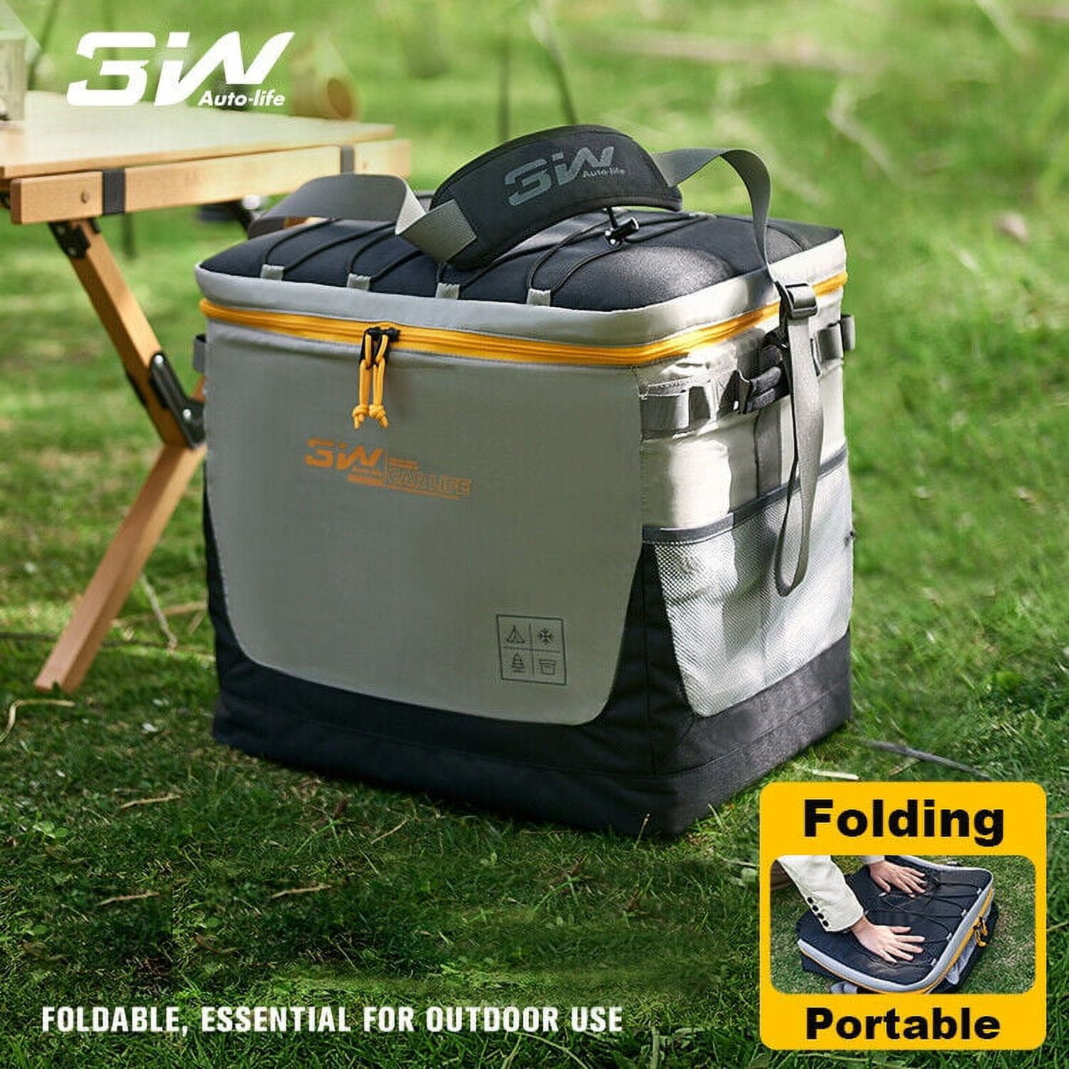 3W Soft Cooler Bag 48Cans Insulated Leakproof Cooler 35L Waterproof ...