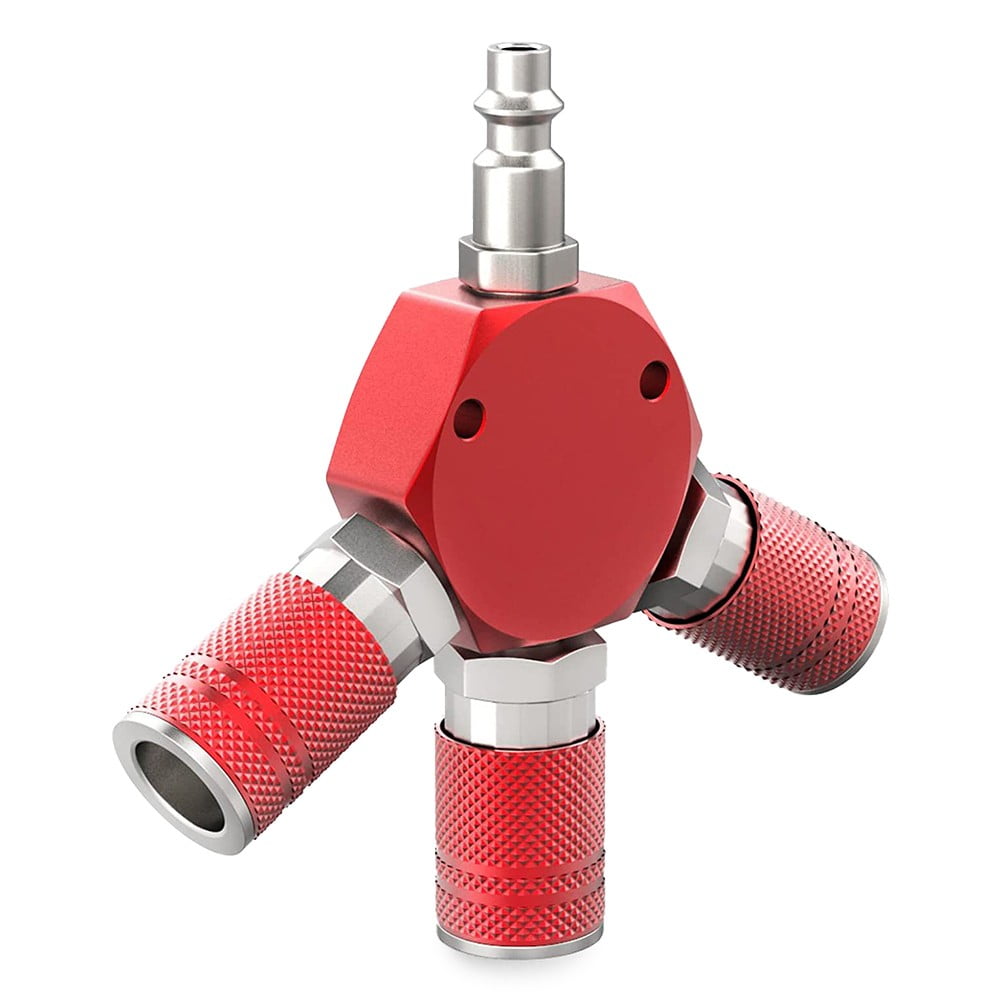 3Way 1/4Inch Air Manifold Air Compressor Hose Quick Connect Fitting Air ...
