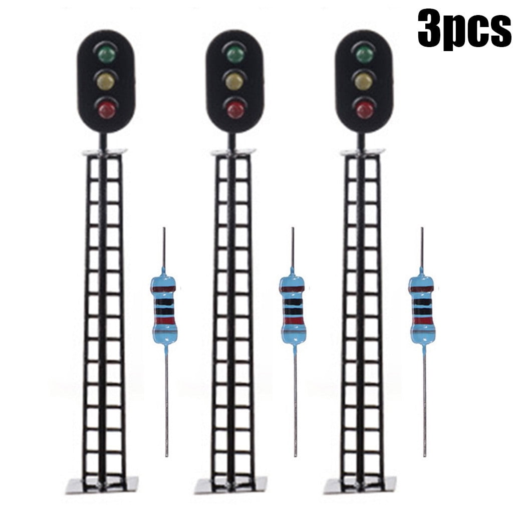3X 00 Model Railway 3 Aspect Light Signal 3/12 VOLT DC OO GAUGE Pre ...