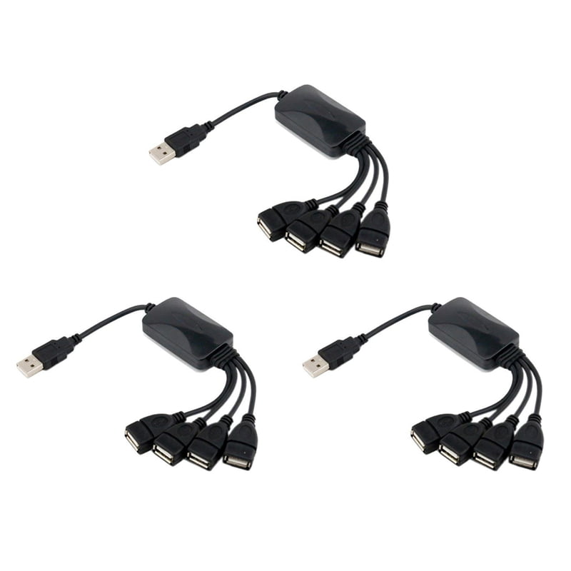 3X 1 Male to 4 Female USB HUB Splitter Extend Cable USB 2.0 Extension ...