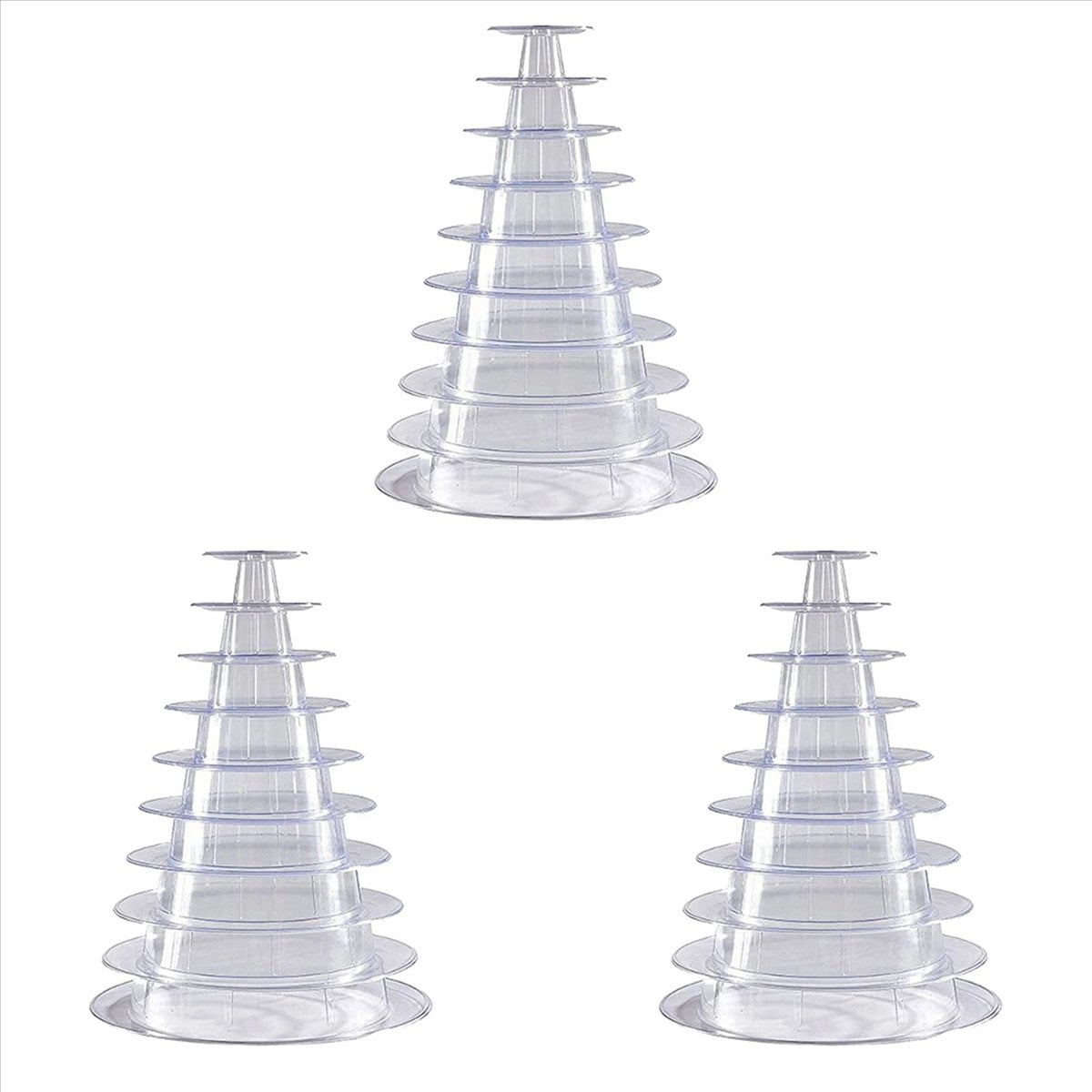 3X 10 Tier Cupcake Holder Stand Round Macaron Tower Clear Cake Display ...