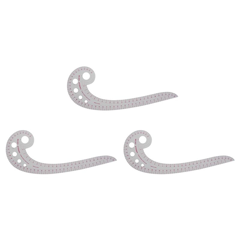 3X 11.8 Inch Long Comma Shaped Plastic Transparent French Curve Ruler ...
