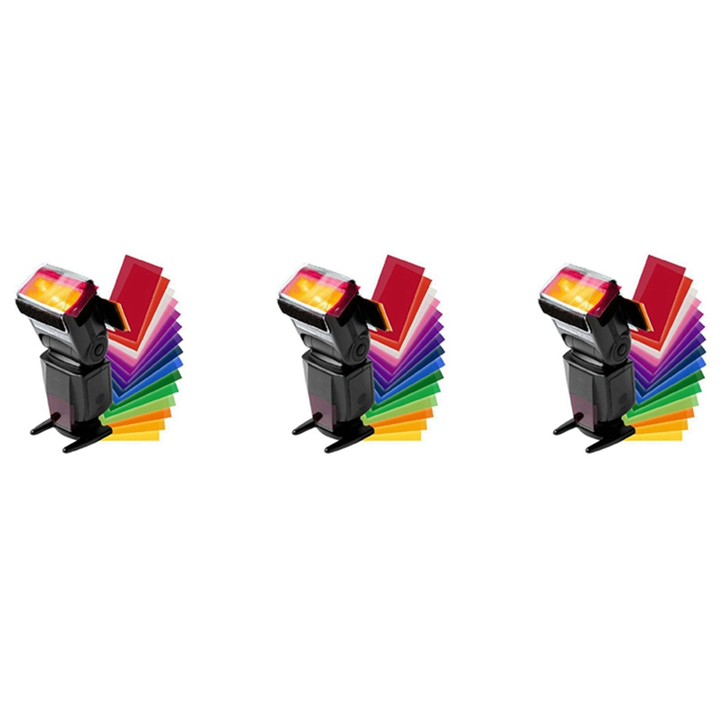 3X 12 Colors/Set Flash Speedlite Color Filters Cards for / Camera ...