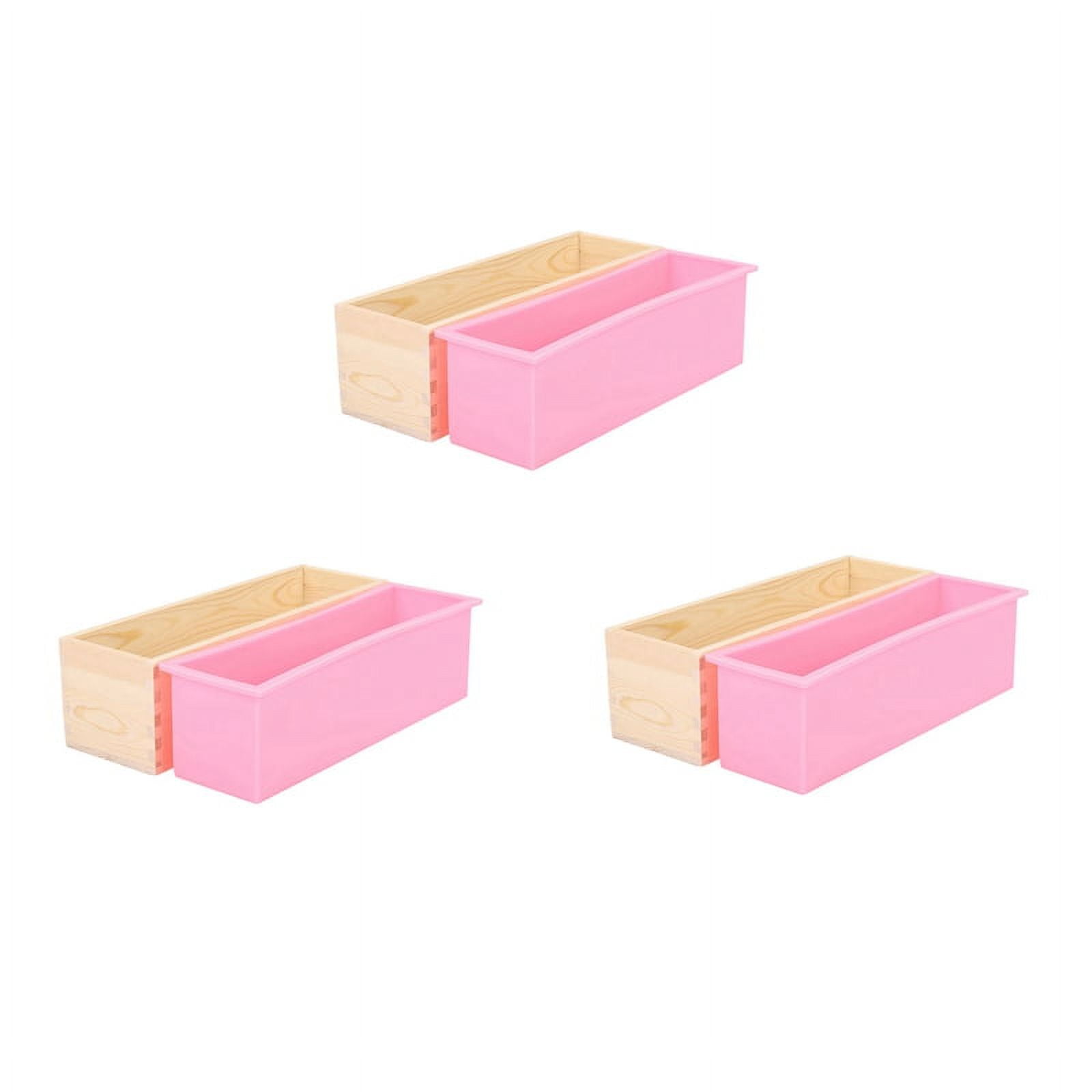 3X 1200G DIY Soap Wooden Soap Mold Box Silicone Liner Rectangular Loaf ...
