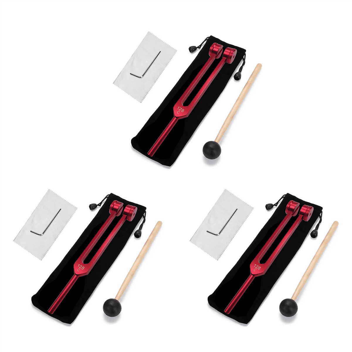 3X 128 Hz Tuning Fork Weighted Red Tuning Forks for Healing 128 Hz ...