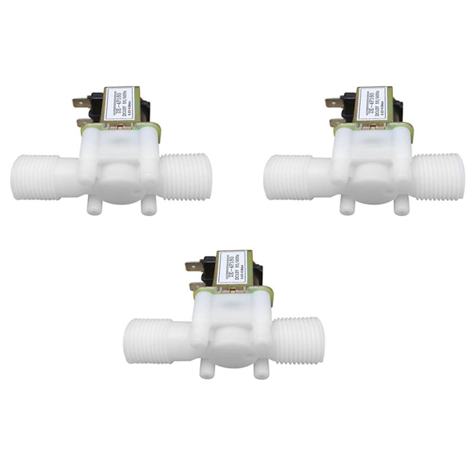 3X 12V 1/2Inch N/C Plastic Electric Solenoid Valve Magnetic Water Air ...