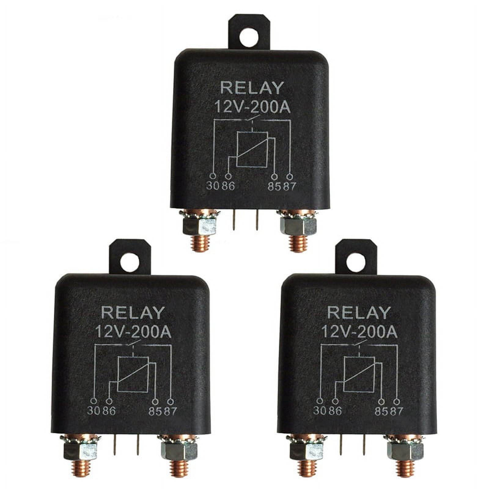 3X 12V 200A Normally Open 4 Pin Relay - Heavy Duty Automotive Marine ...