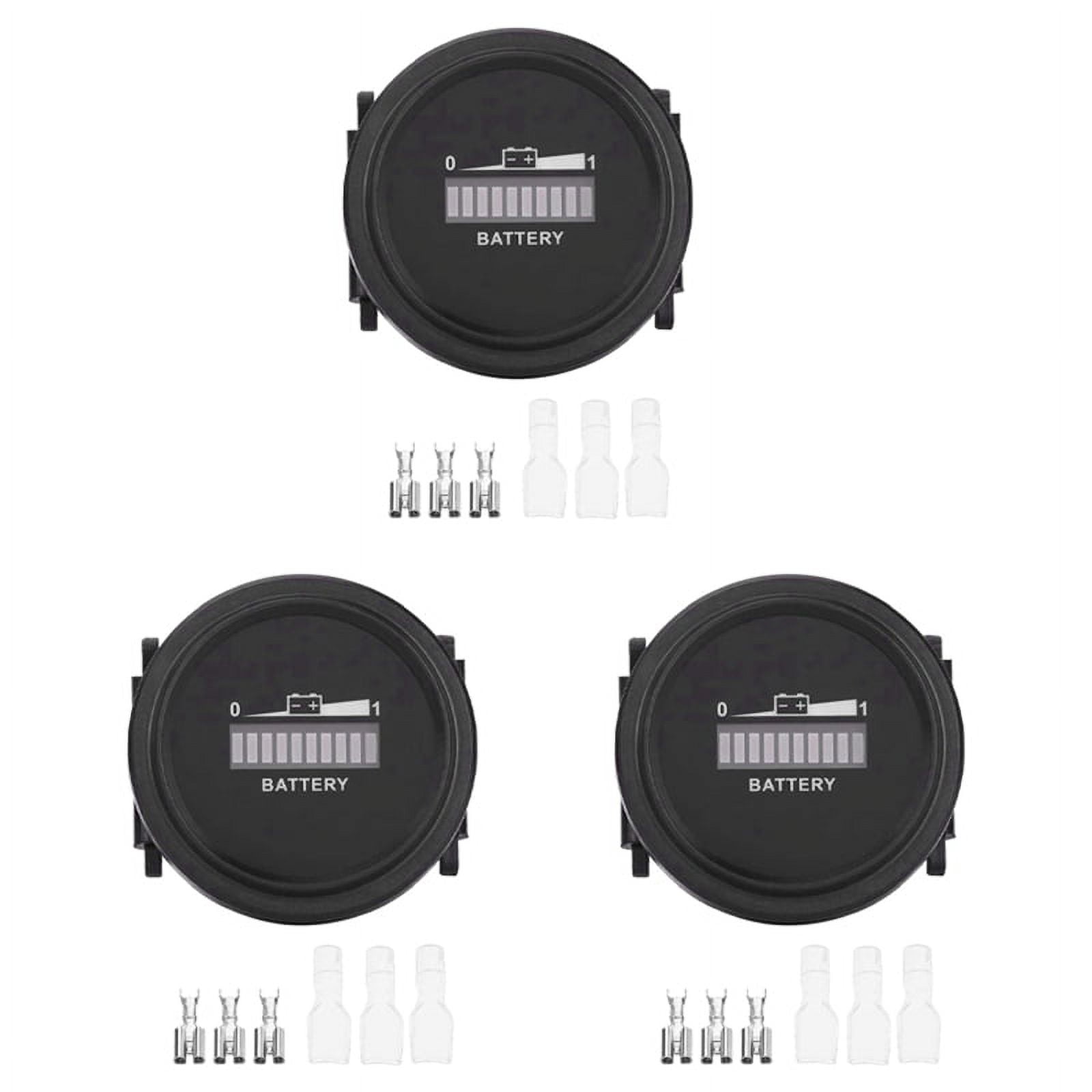 3X 12V/24V/36V/48V/72V LED Digital Battery Indicator Waterproof Meter ...