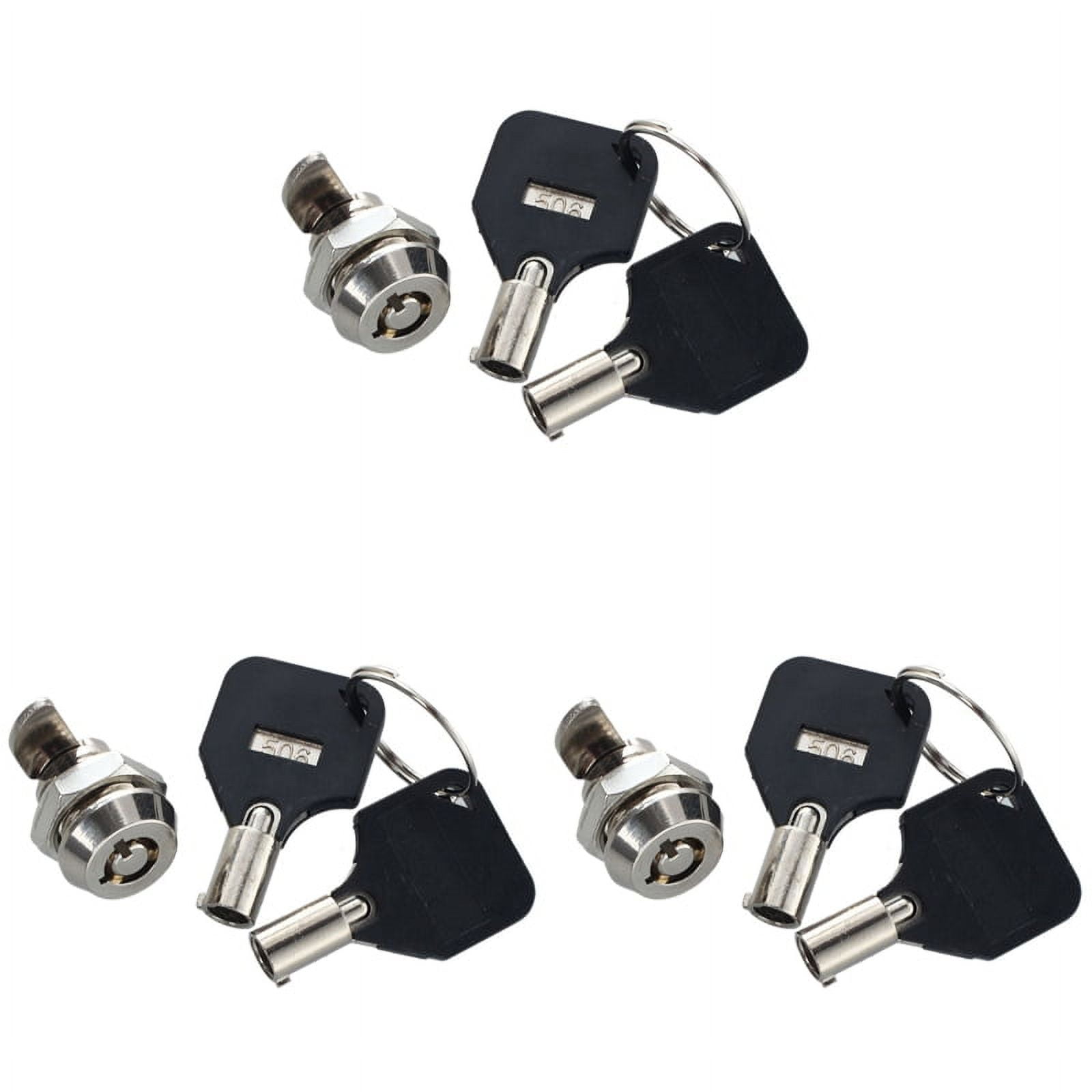 3X 12mm Threaded Keyed Quarter Turn Cam Lock for Drawer Box Locker,3 x ...