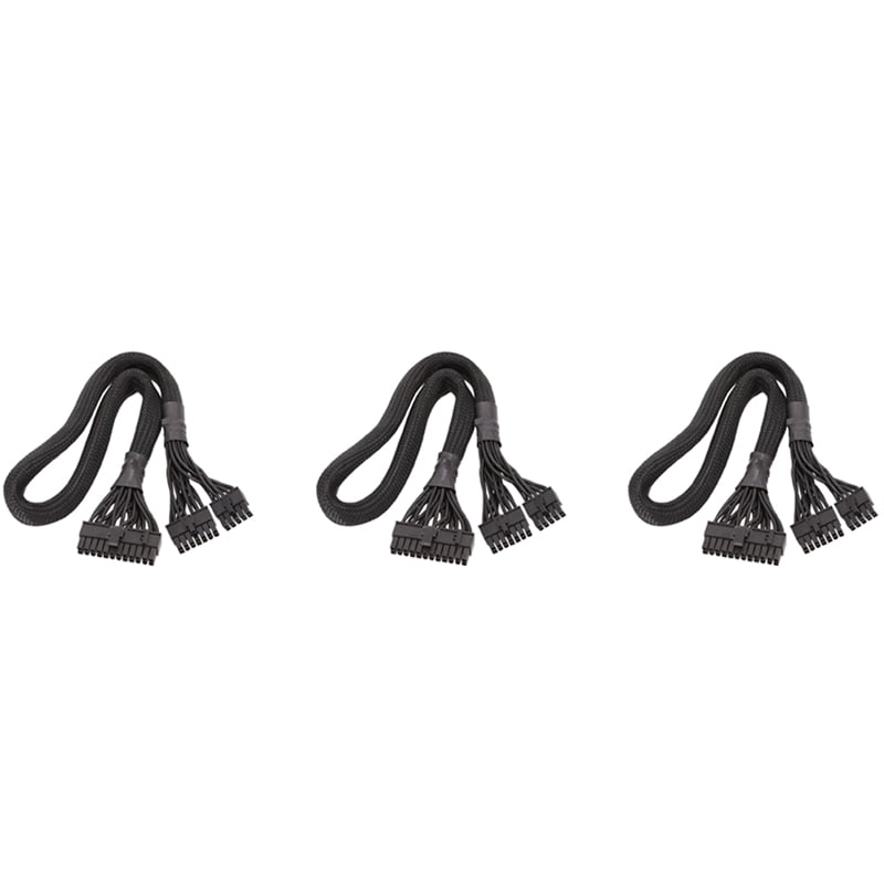 3X 14+10Pin to 24 Pin ATX Power Supply Cable 20+4 PC PSU Motherboard ...