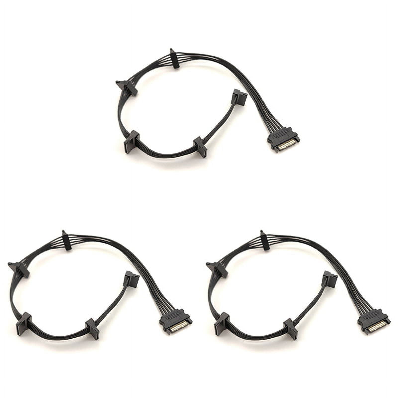 3X 15Pin SATA Power Supply Splitter Cable Hard Drive 1 Male to 5 Female ...