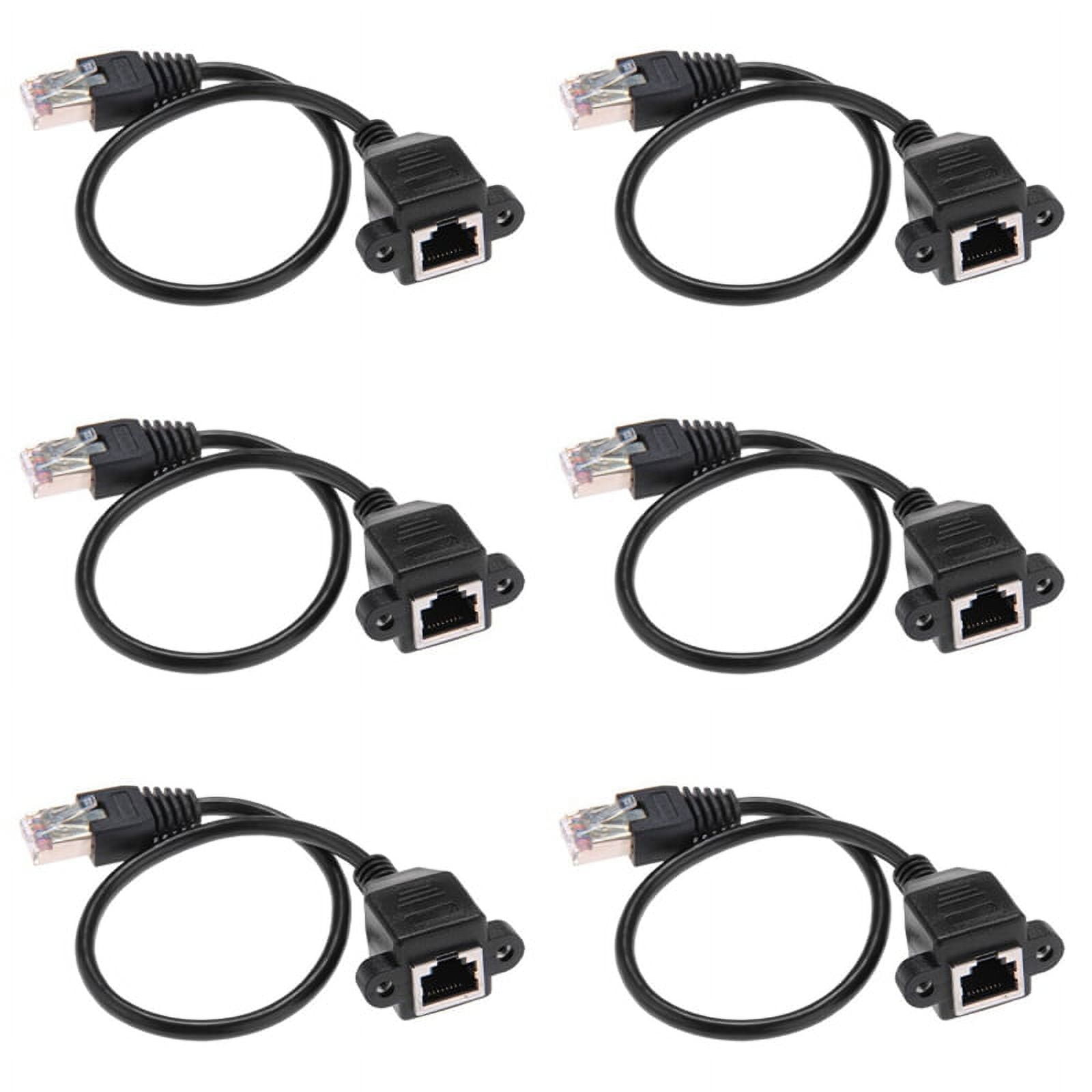 3X 1FT RJ45 Male to Female Screw Panel Mount Ethernet LAN Network ...