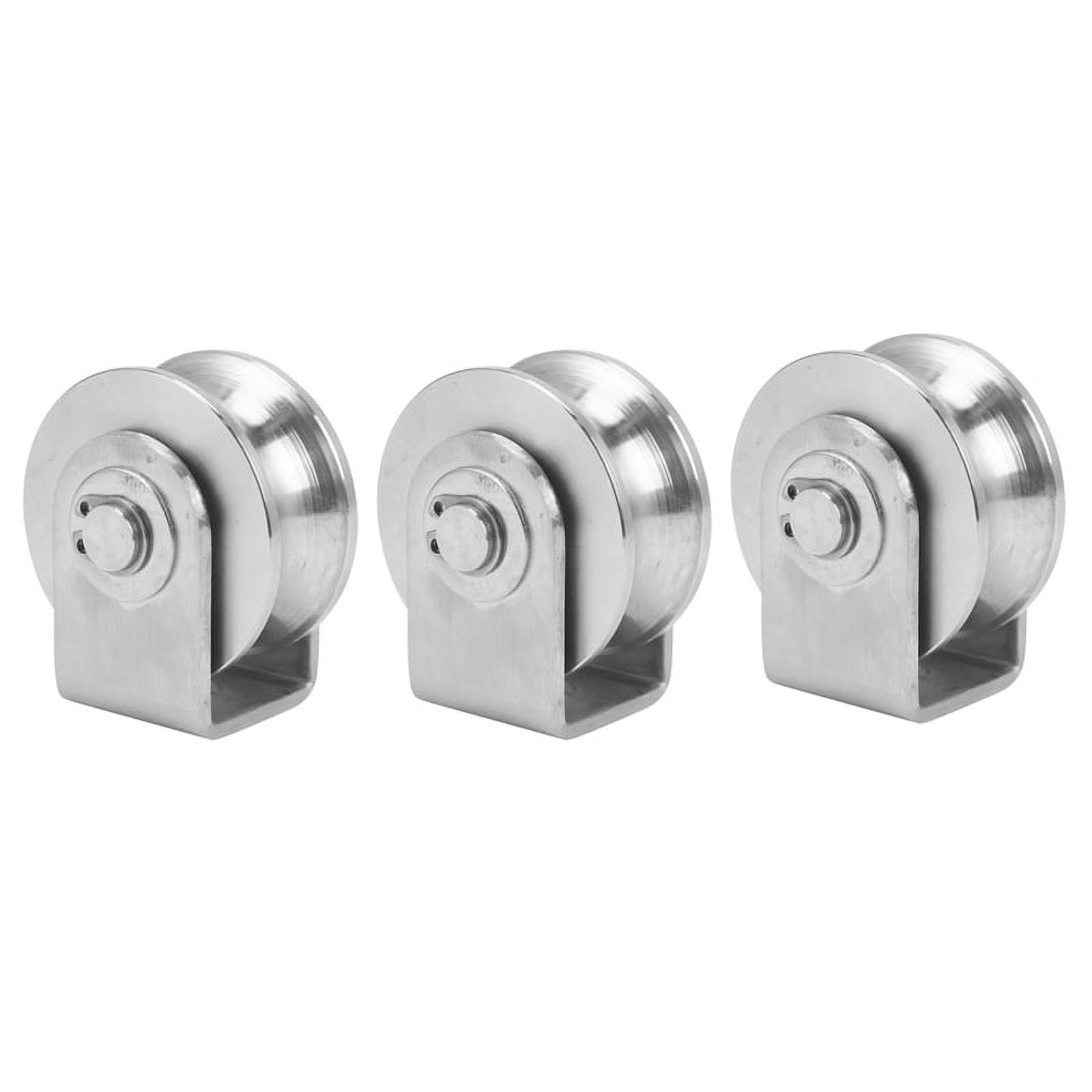 3X 2 Inch Roller Wheel Bearings U Groove Pulley Wheels Detachable Heavy ...