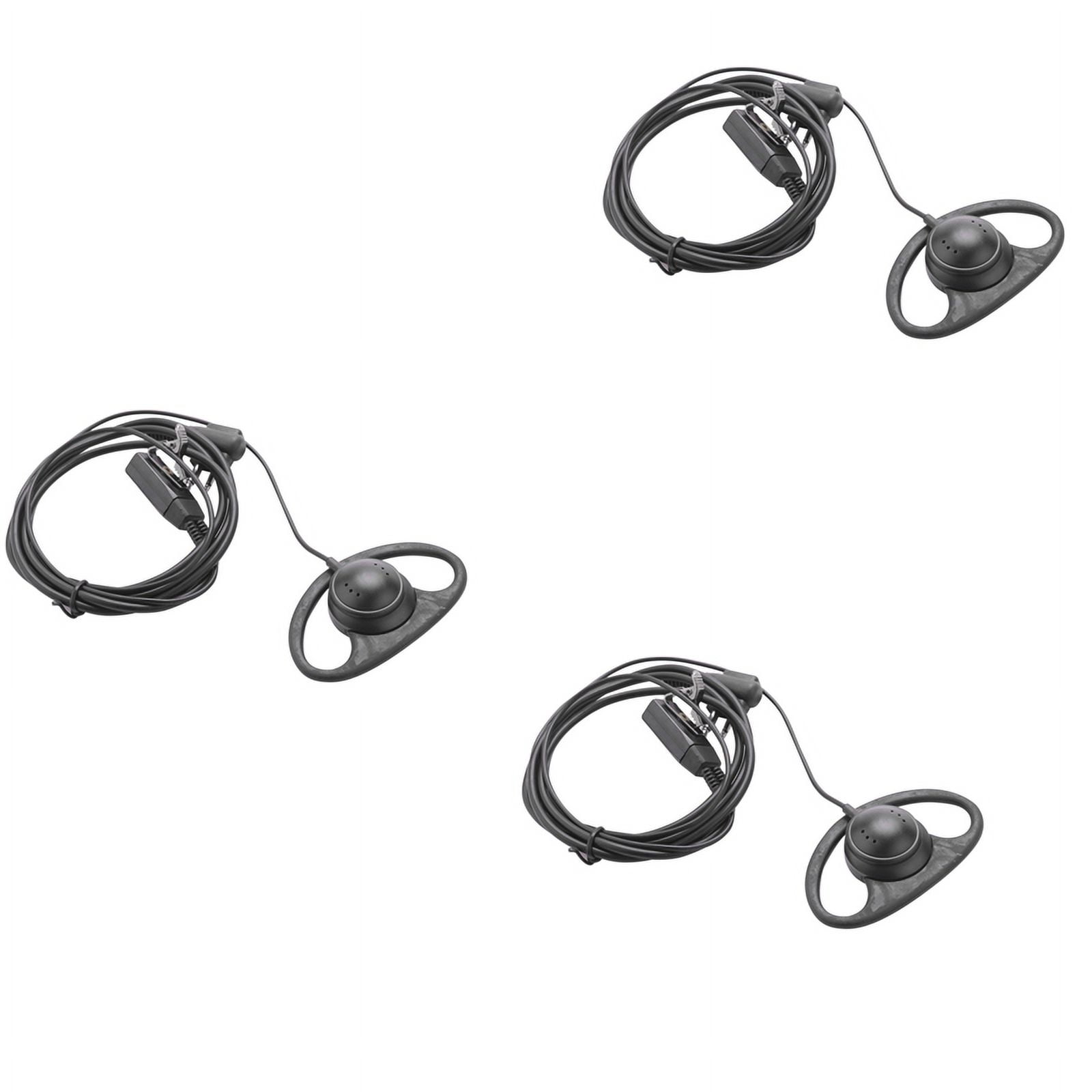3X 2 Pin Advanced D Shape Clip-Ear Ptt Headset Earpiece Mic 2 Way ...