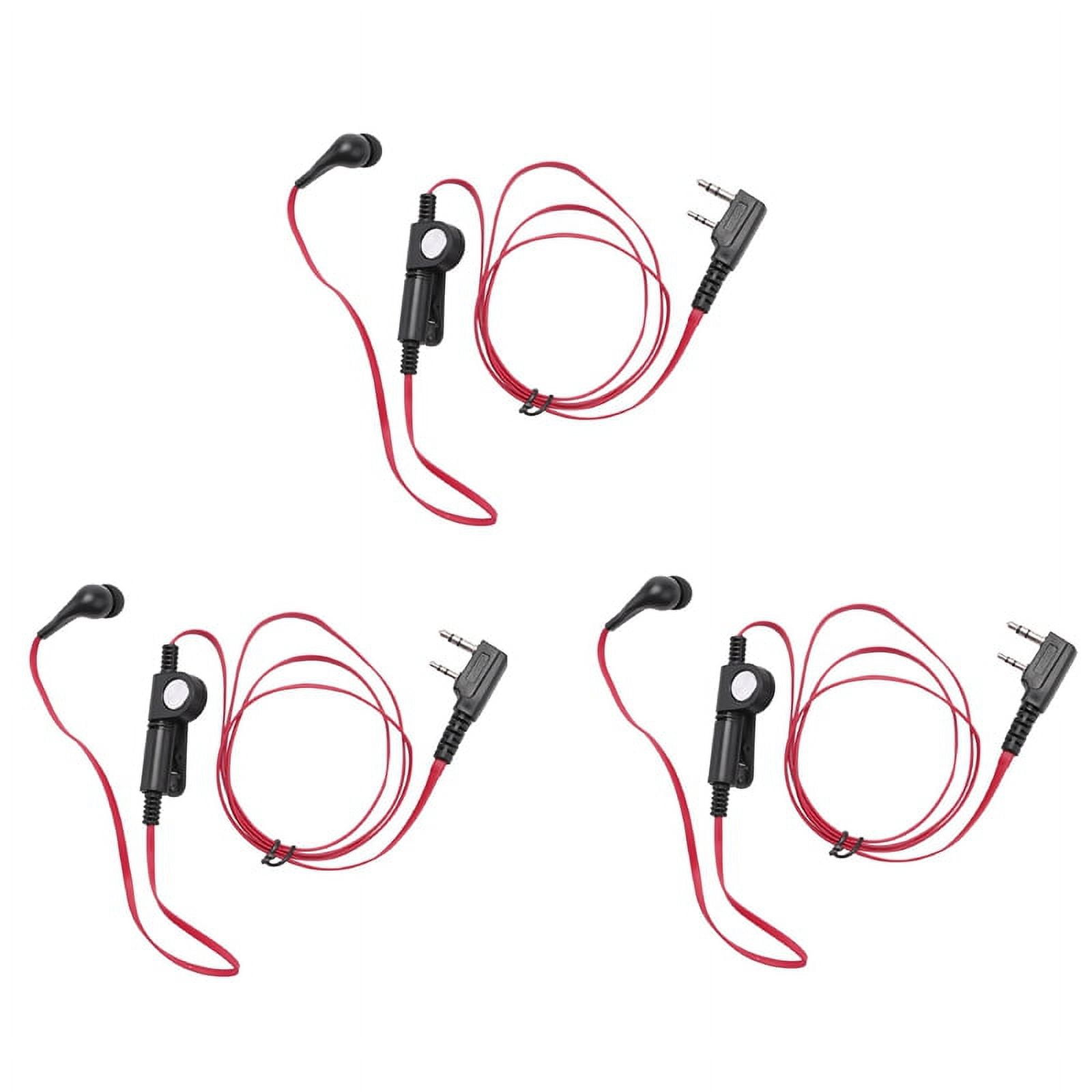 3X 2 Pin Noodle Style Earbud Headphone K Plug Earpiece Headset for Uv5R ...