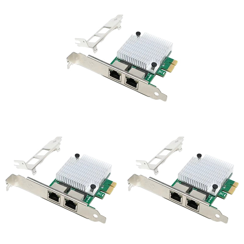 3X 2 RJ45 Port PCIe X1 Dual Gigabit Realtek 8111F+ ASM1082E Chipset ...