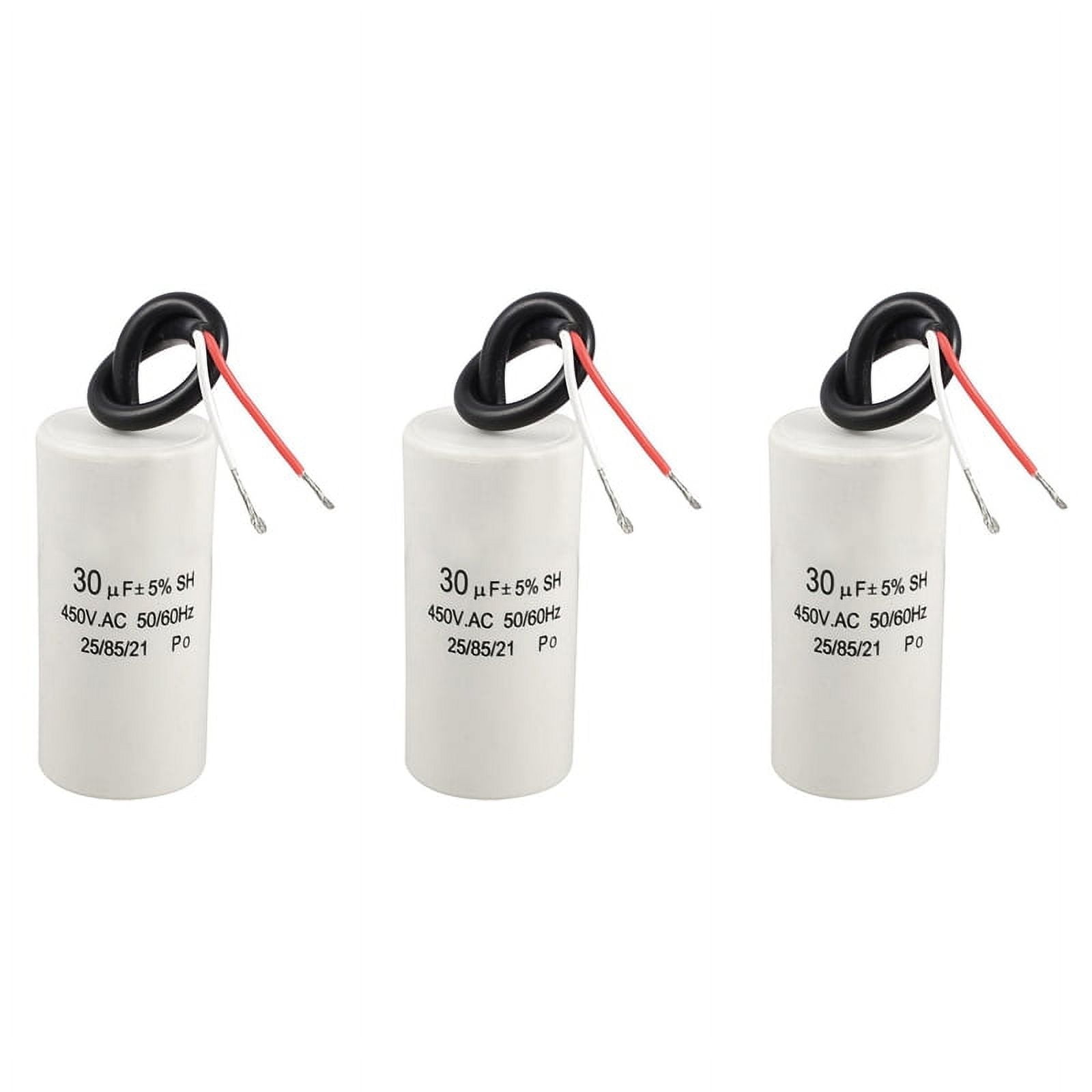 3X 2-Wired Cord 30uF 450VAC 50/60Hz CBB60 Motor Run Capacitor - Walmart.com