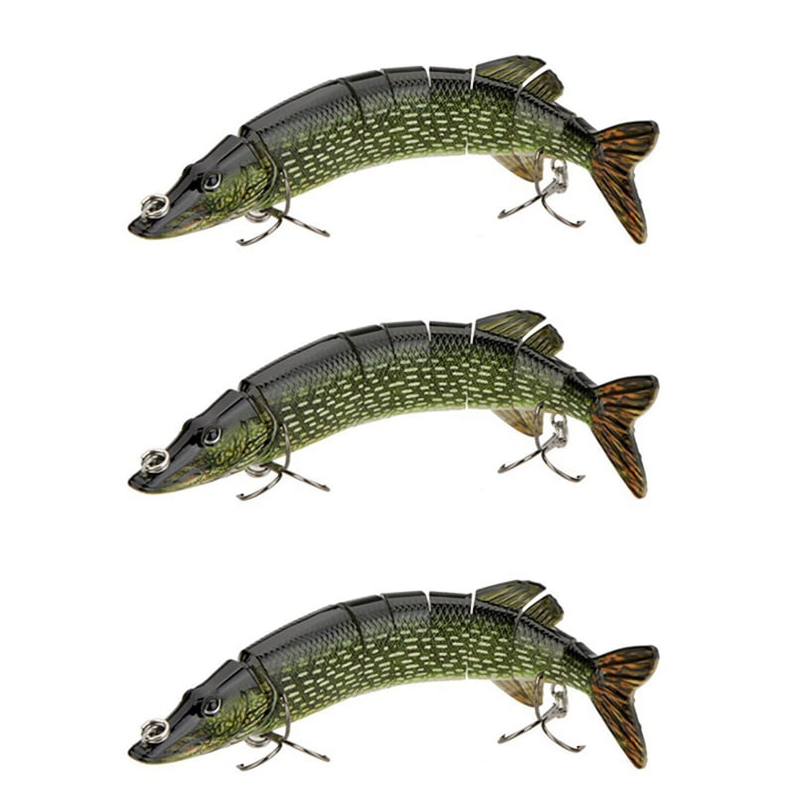 20cm ABS Lifelike Multi-Jointed 8-Segement Pike Muskie Fishing Lures ...
