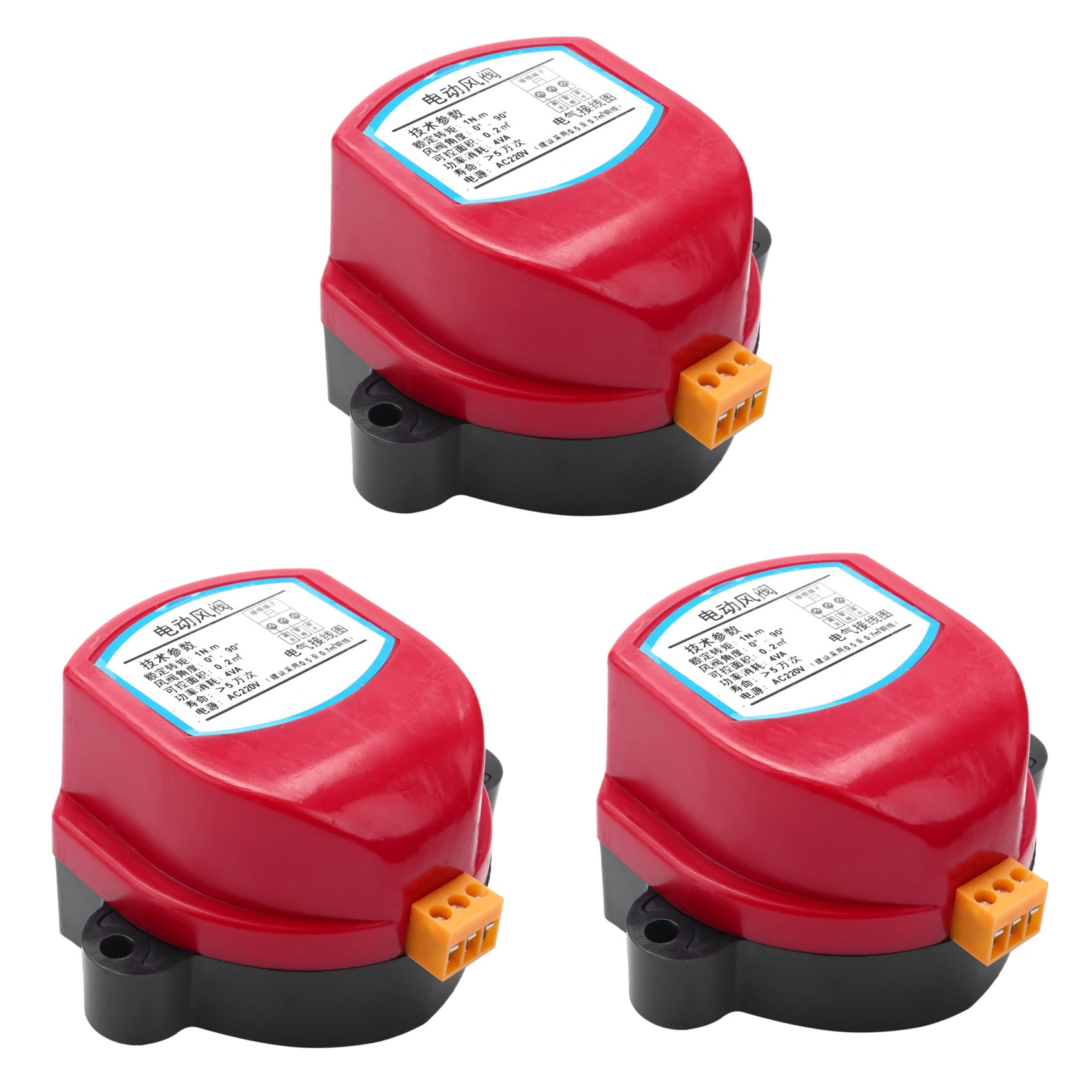 3X 220V Actuator for Air Damper Valve Electric Air Duct Motorized Damper Wind Valve Driver 1NM ...