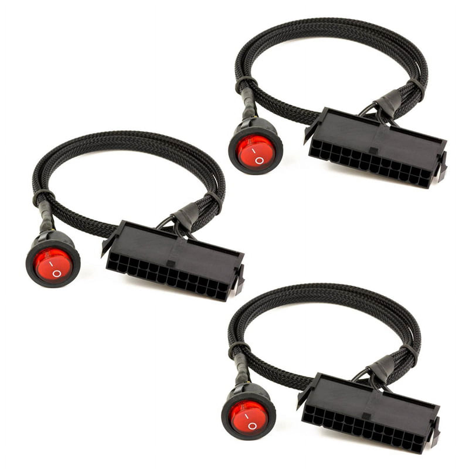 3X 24-Pin Female ATX PSU PC Power Supply Tester Start Up Jumper Cable ...