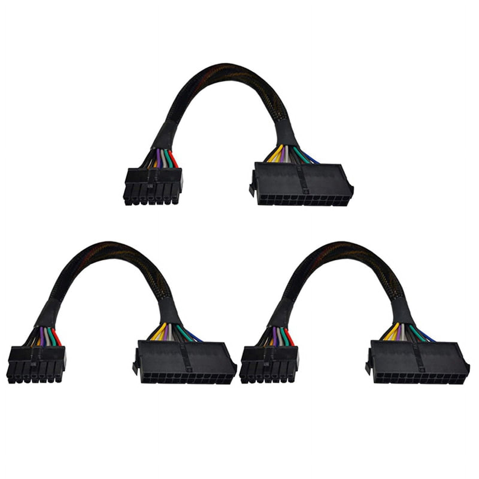 3X 24 Pin to 14 Pin ATX PSU Main Power Adapter Braided Sleeved Cable ...