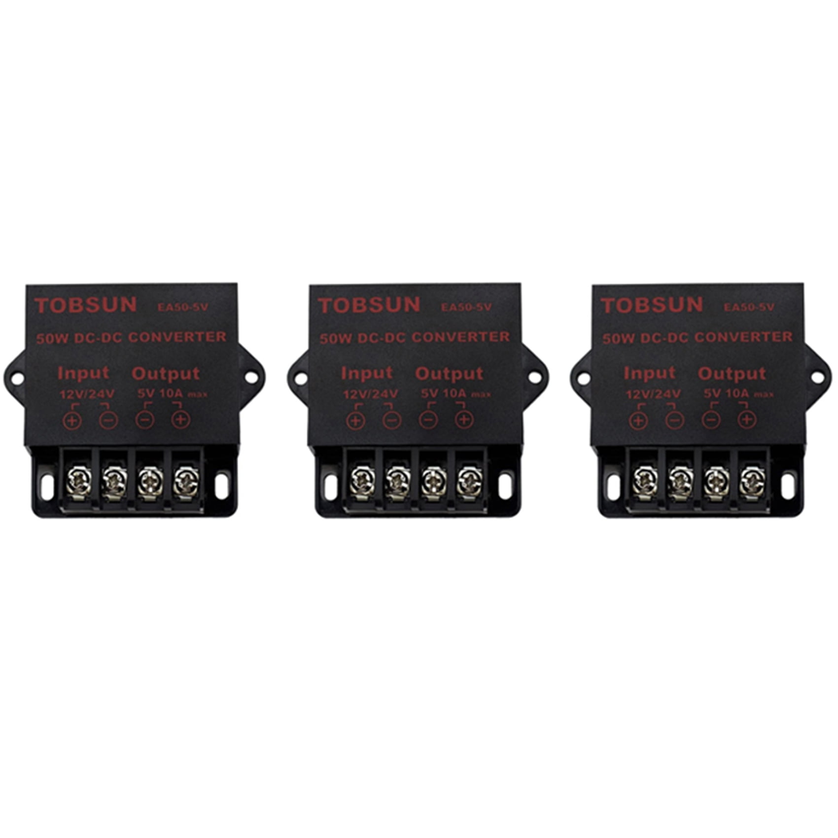 3X 24V/12V to 5V 10A 50W Car LED Advertising Screen Supply Converter DC ...